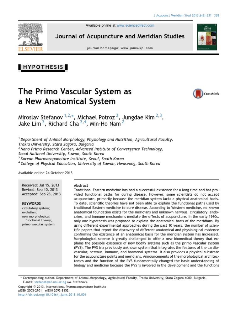 PVS Meridian Visible by Science | PDF | Traditional Chinese Medicine ...