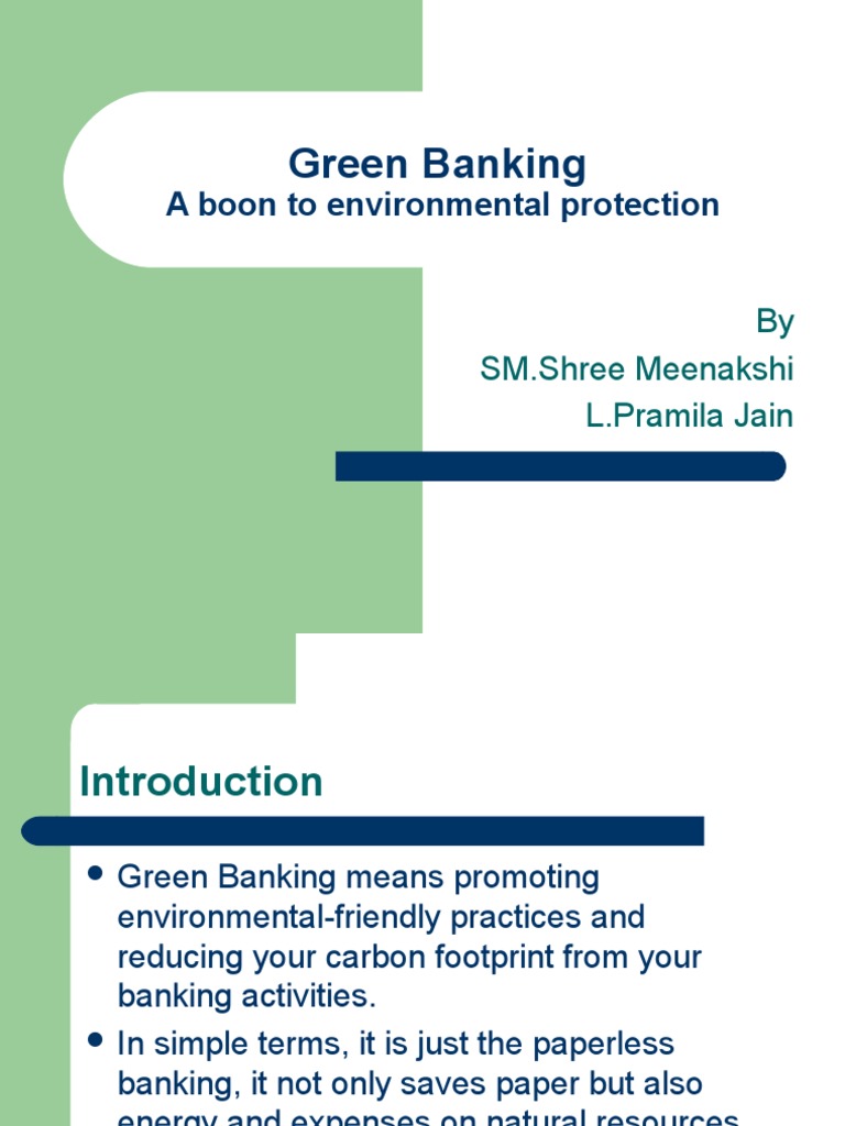 Green Banking: Eco-Friendly Banking Practices | PDF