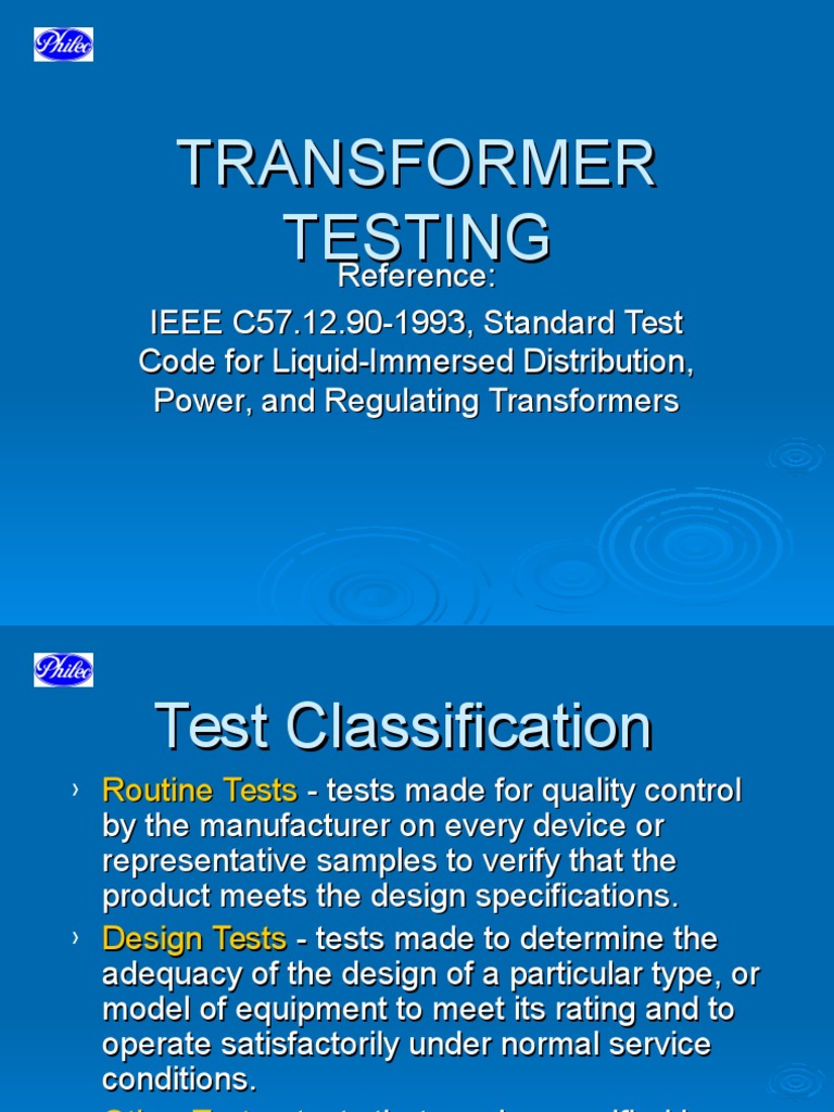 Transformer Testing Overview and Methods | PDF | Transformer ...