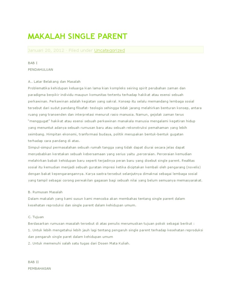 Makalah Single Parent | PDF