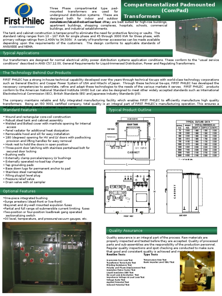 Compartmental Transformer Brochure | PDF | Transformer | Electrical ...