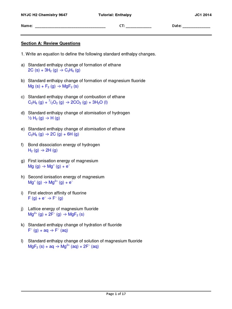 Enthalpy Changes in Chemical Reactions | PDF | Combustion | Carbon