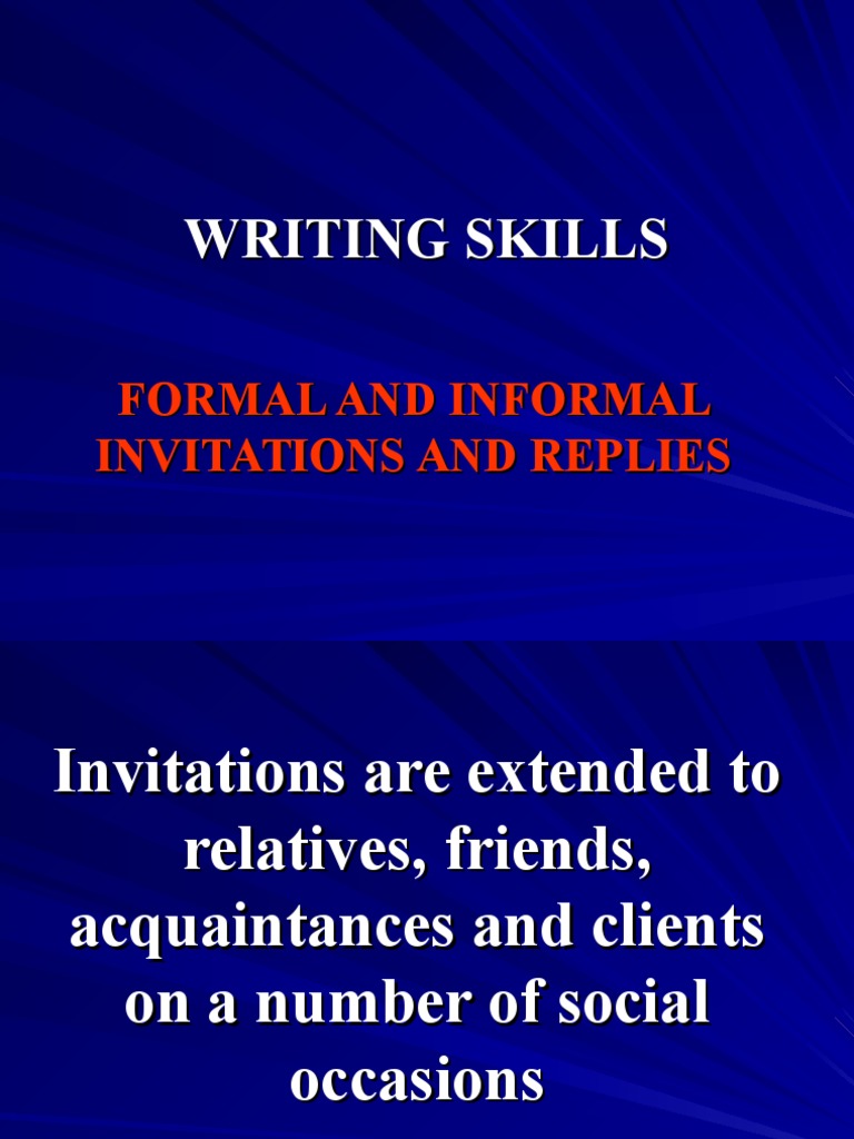 WRITING Skills Invitations | PDF | Language Arts & Discipline