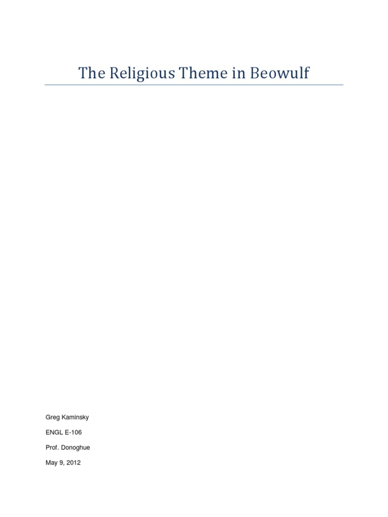 Religious Themes in Beowulf Analysis | PDF | Beowulf | Paganism