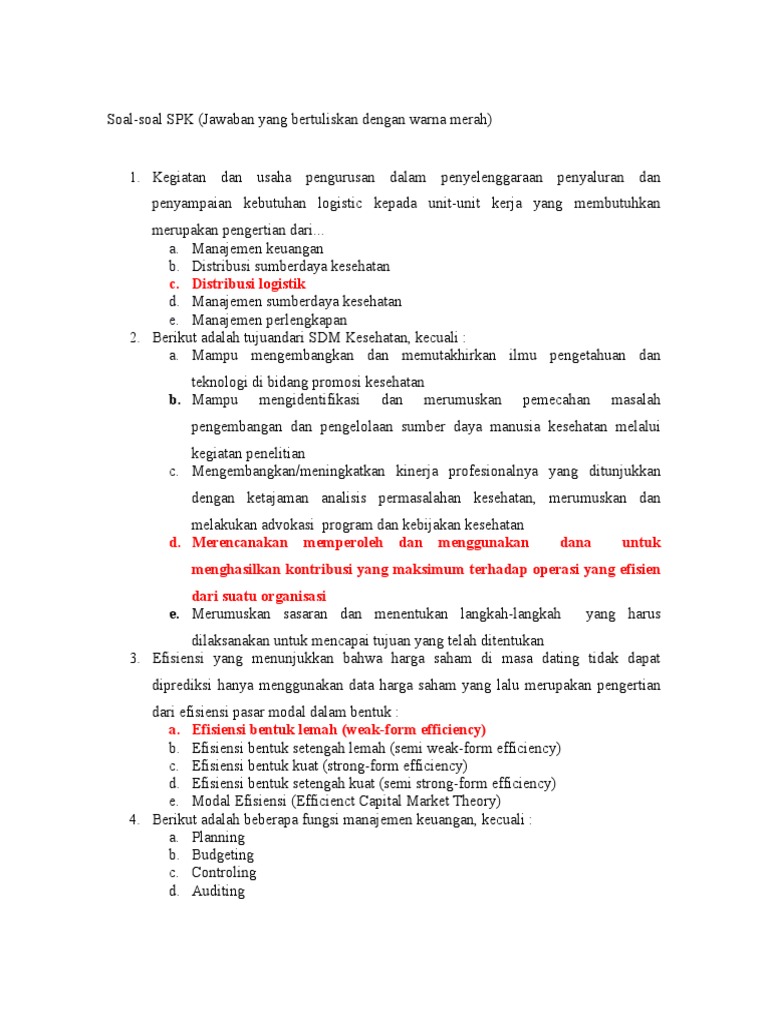 Soal SPK Uas | PDF