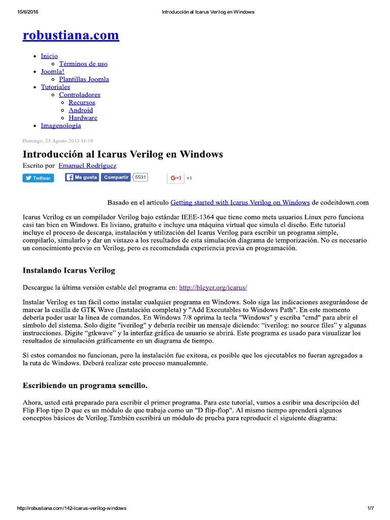 Introducción Al Icarus Verilog en Windows PDF | PDF
