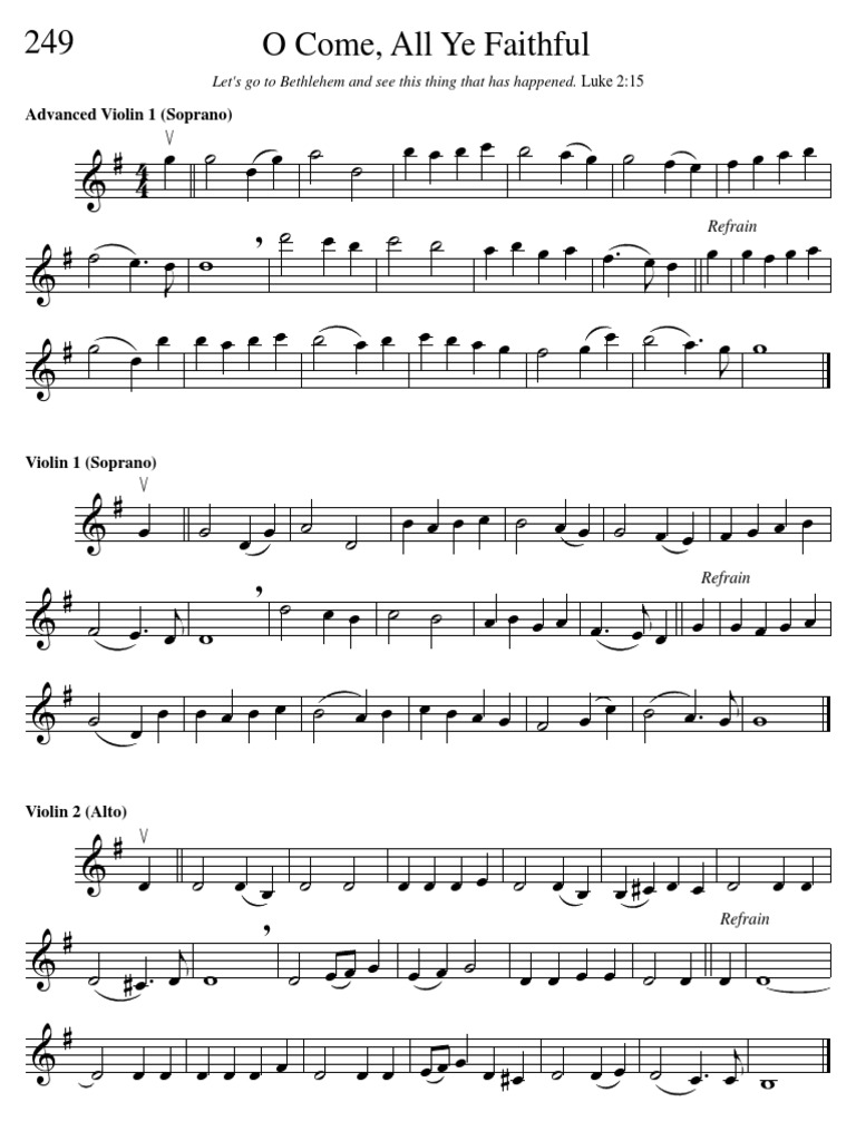 O Come, All Ye Faithful Sheet Music | PDF | Art