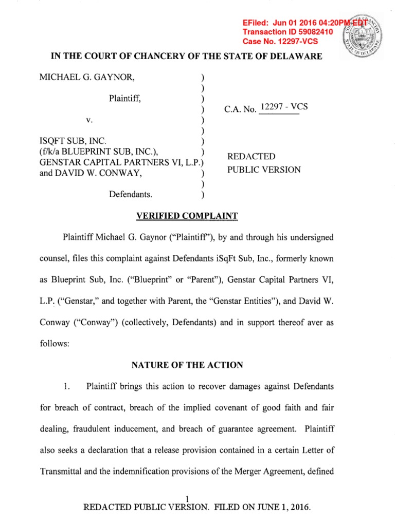 Verified Complaint & Exhibits Redacted | PDF | Guarantee ...