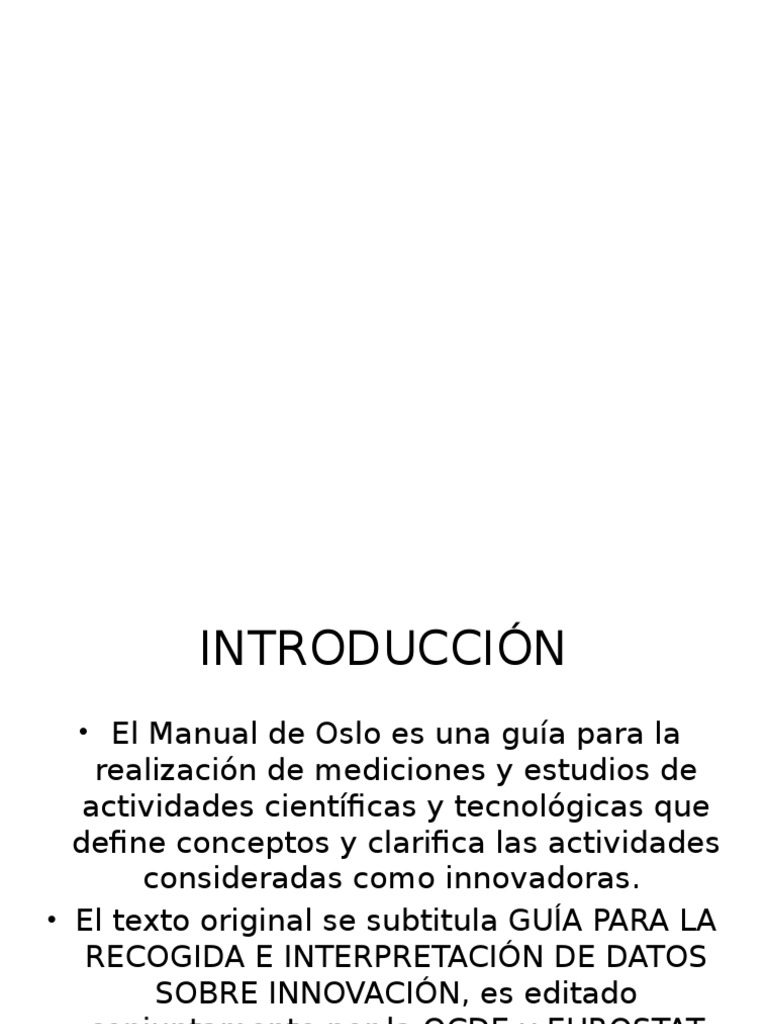 Manual Oslo Pdf Innovación Economias