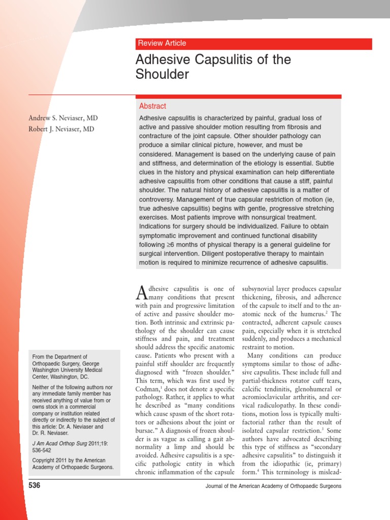Adhesive Capsulitis of The Shoulder | PDF | Shoulder | Musculoskeletal ...