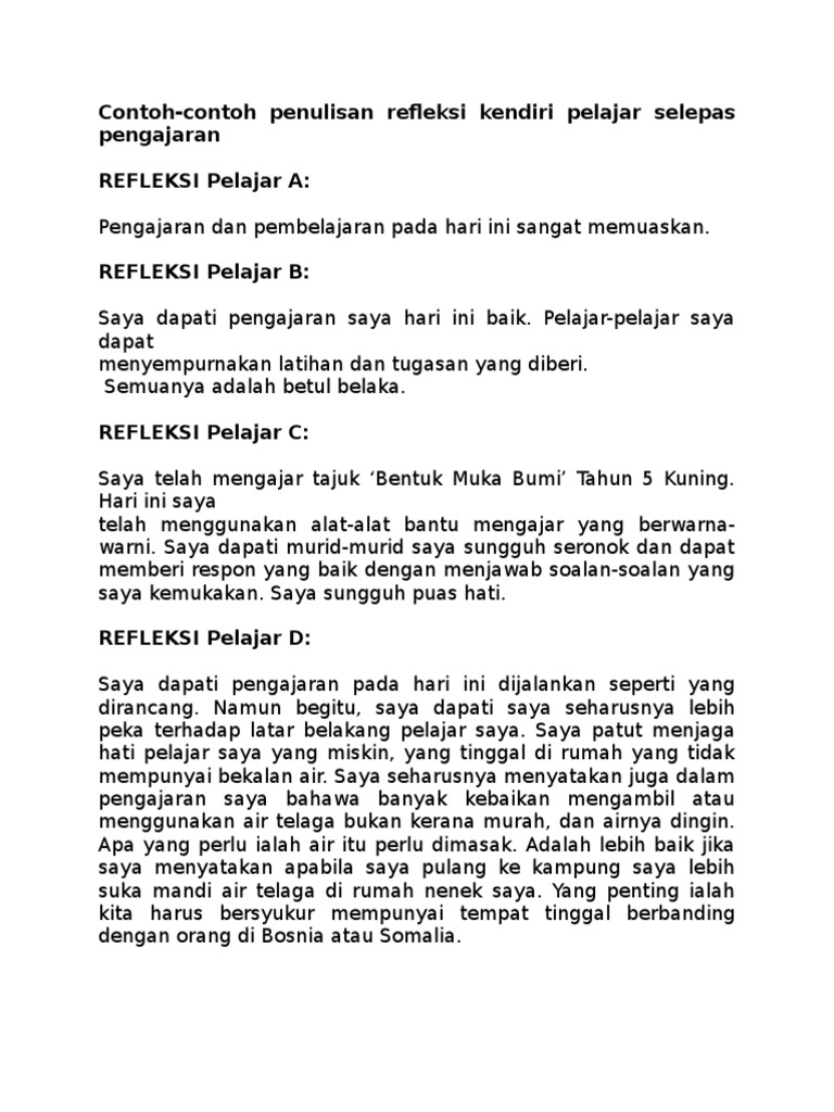 Contoh Penulisan Refleksi Pengajaran Dan Pembelajaran - vrogue.co Contoh Penulisan Refleksi Pengajaran Dan Pembelajaran - vrogue.co
