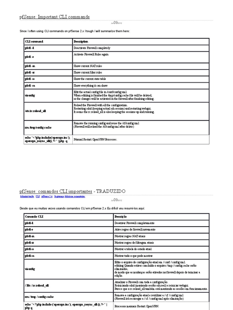 PfSense - CLI | PDF