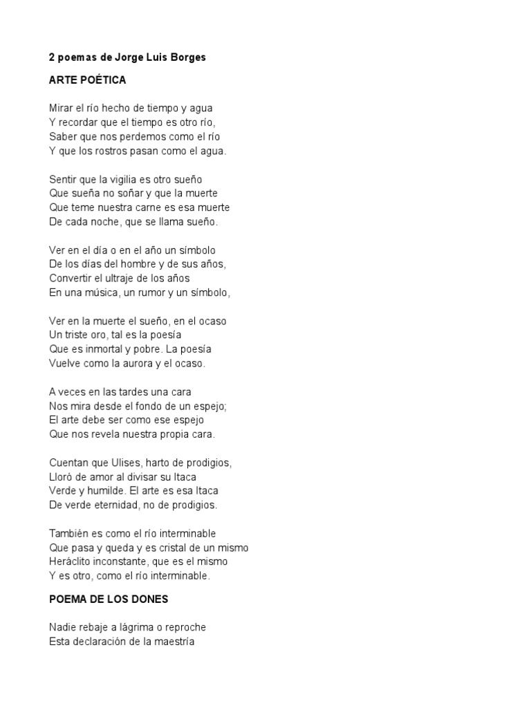 2 Poemas de Jorge Luis Borges | Descargar gratis PDF | Amor