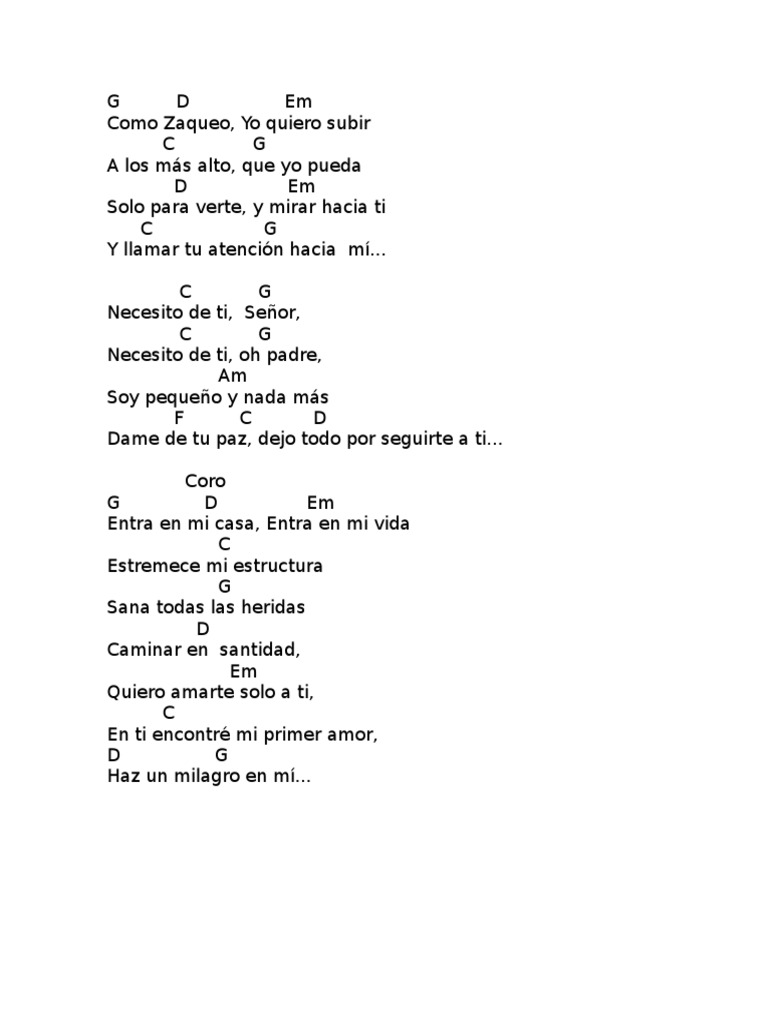 Acordes Como Zaqueo