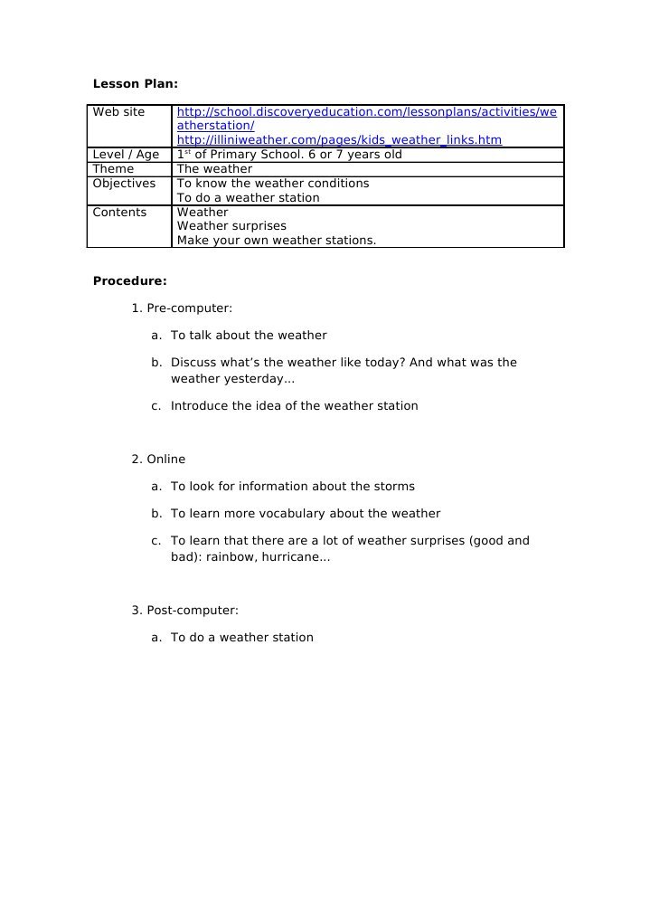 Weather Station Lesson Plan for Kids | PDF