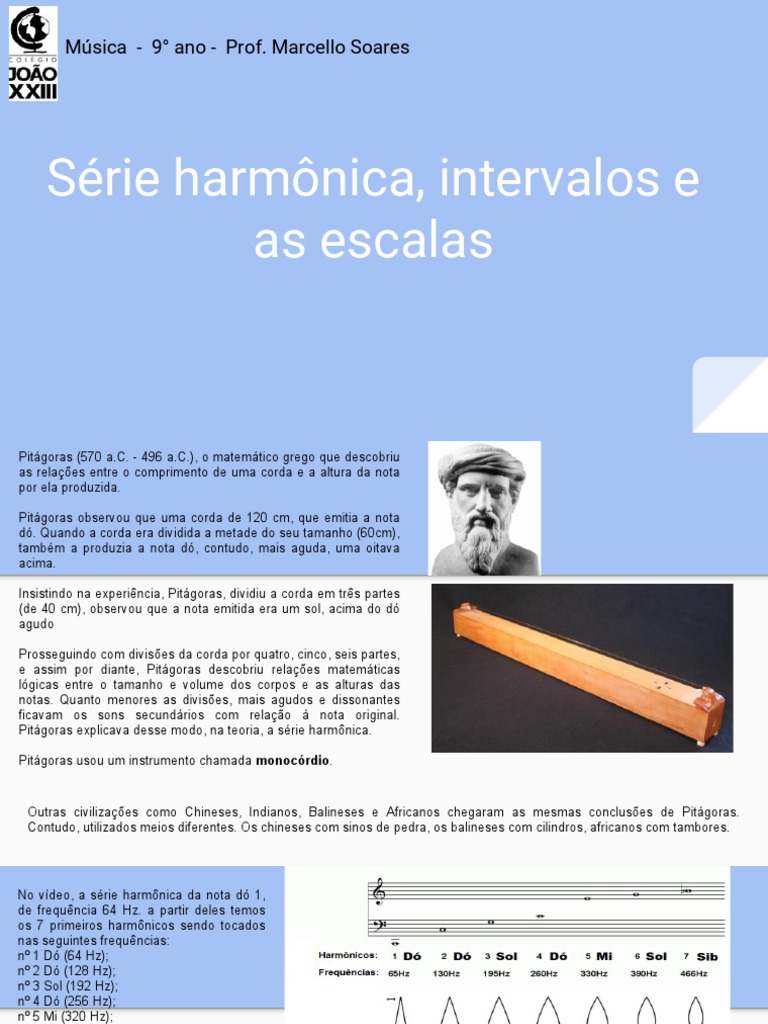 Série Harmônica, Intervalos e As Escalas | PDF | Intervalo (música) | Escala (música)