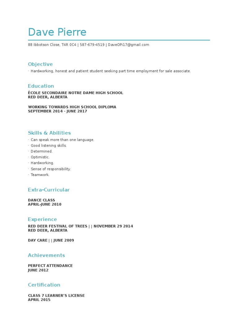 Dave Pierre Resume | PDF