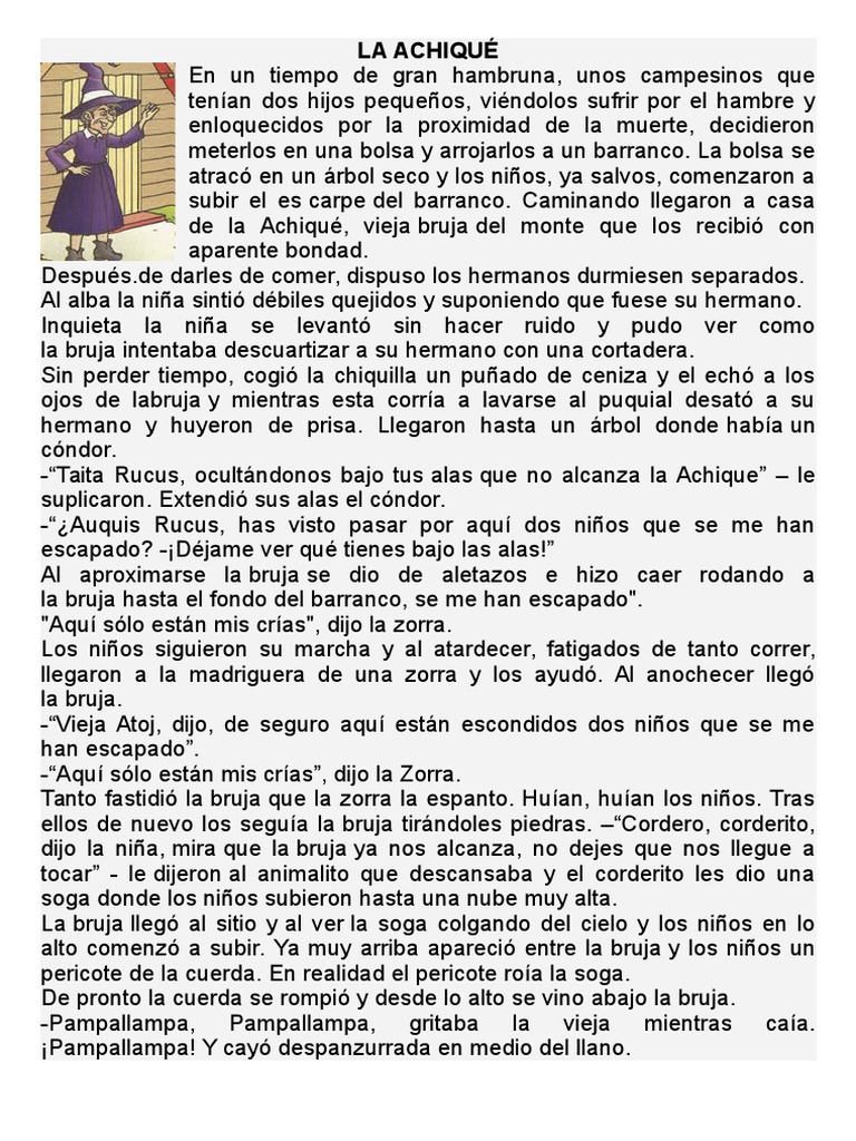 La Achiqué Cuento | PDF
