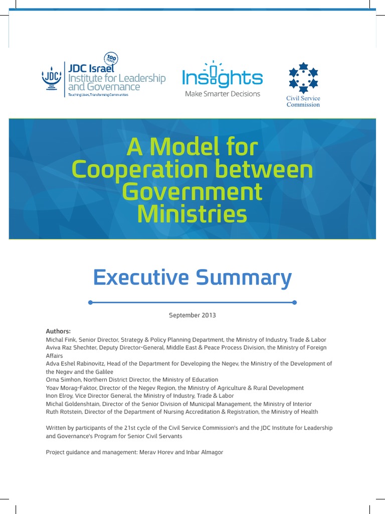 Government Ministries Cooperation Model | PDF | Partnership | Policy