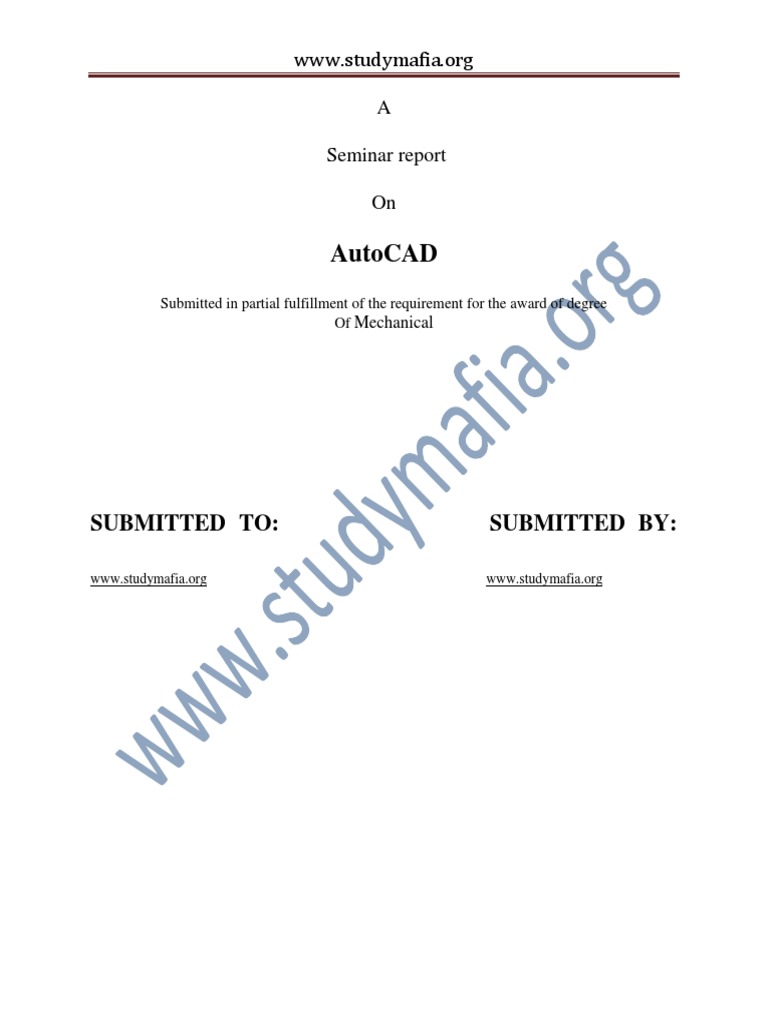 Mech AutoCAD Report | PDF | Auto Cad | Autodesk
