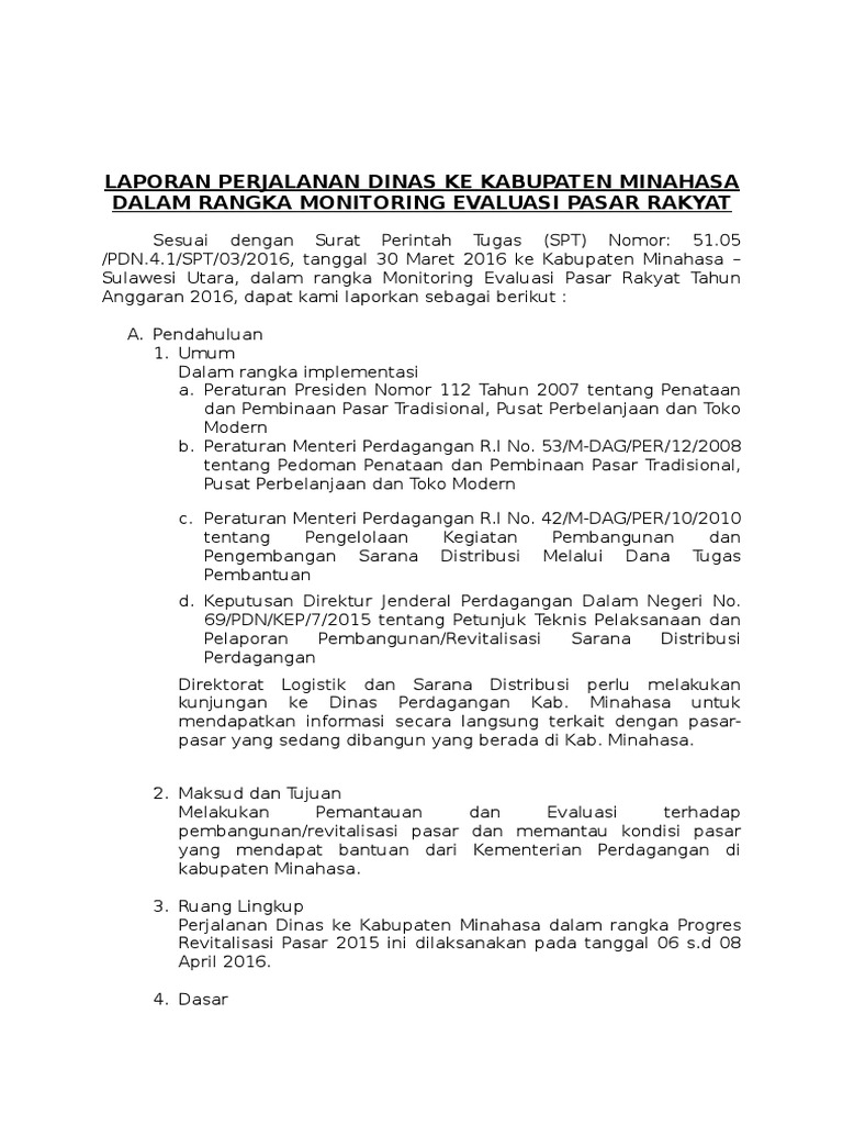 Contoh Laporan Dinas Pengawasan | PDF