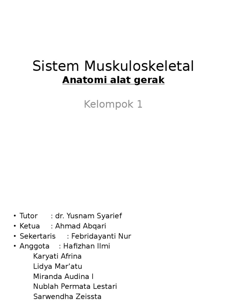Muskulo Anatomi PPT Kel 1 | PDF | Kesehatan Holistik | Sains & Matematika