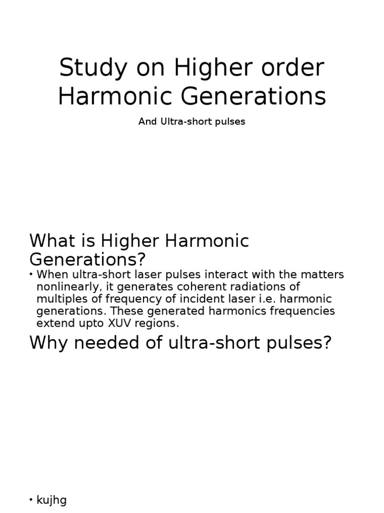 Higher Order Harmonic Generations Explained | PDF | Nonlinear Optics ...