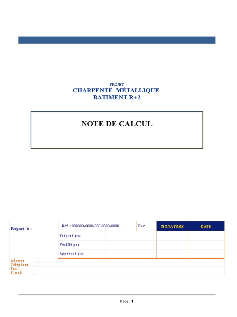 Note de Calcul Charpente Métallique 2 | PDF | Béton armé | Mécanique du ...