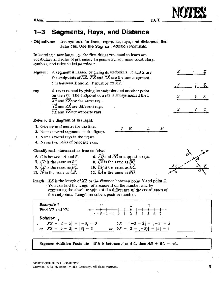 Geometry Opposite Rays