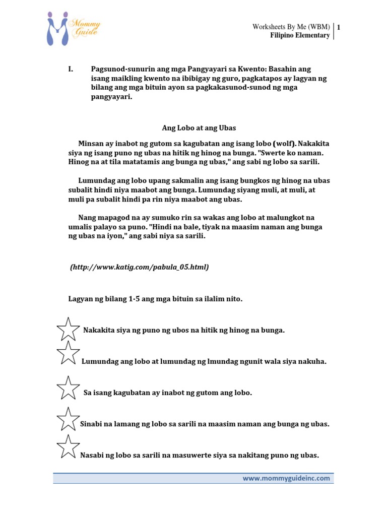 Filipino 1 (Pangyayari Sa Kwento) Edited PDF | PDF