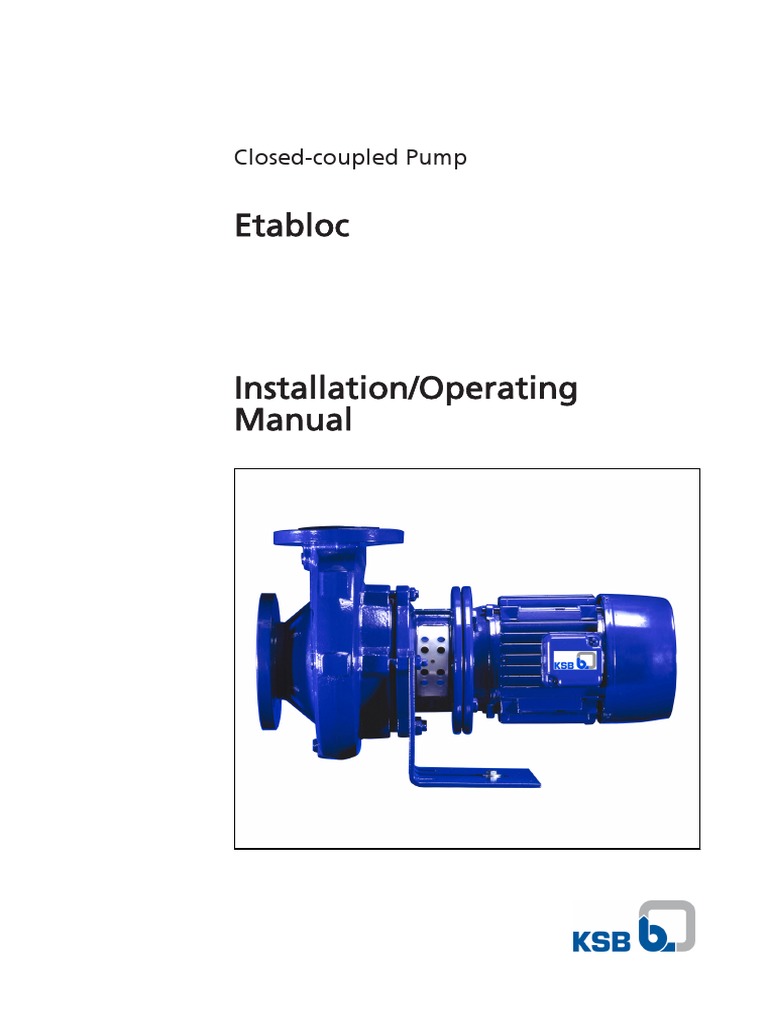KSB Etabloc Installation Manual | PDF | Pump | Safety