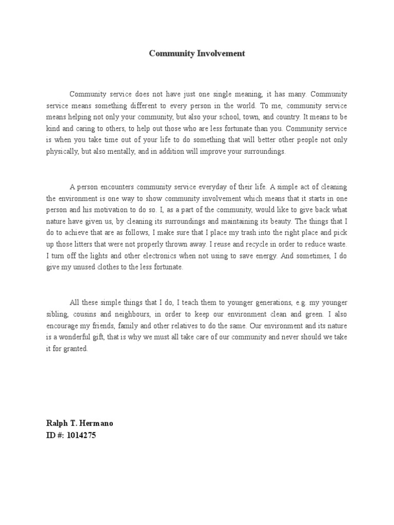 Community Involvement Letter | PDF
