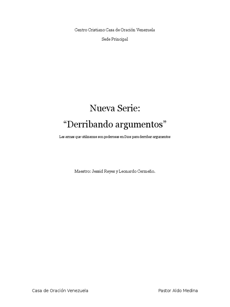 Derribando Argumentos - 1 - Introduccion | PDF | Pablo el apóstol | Jesús
