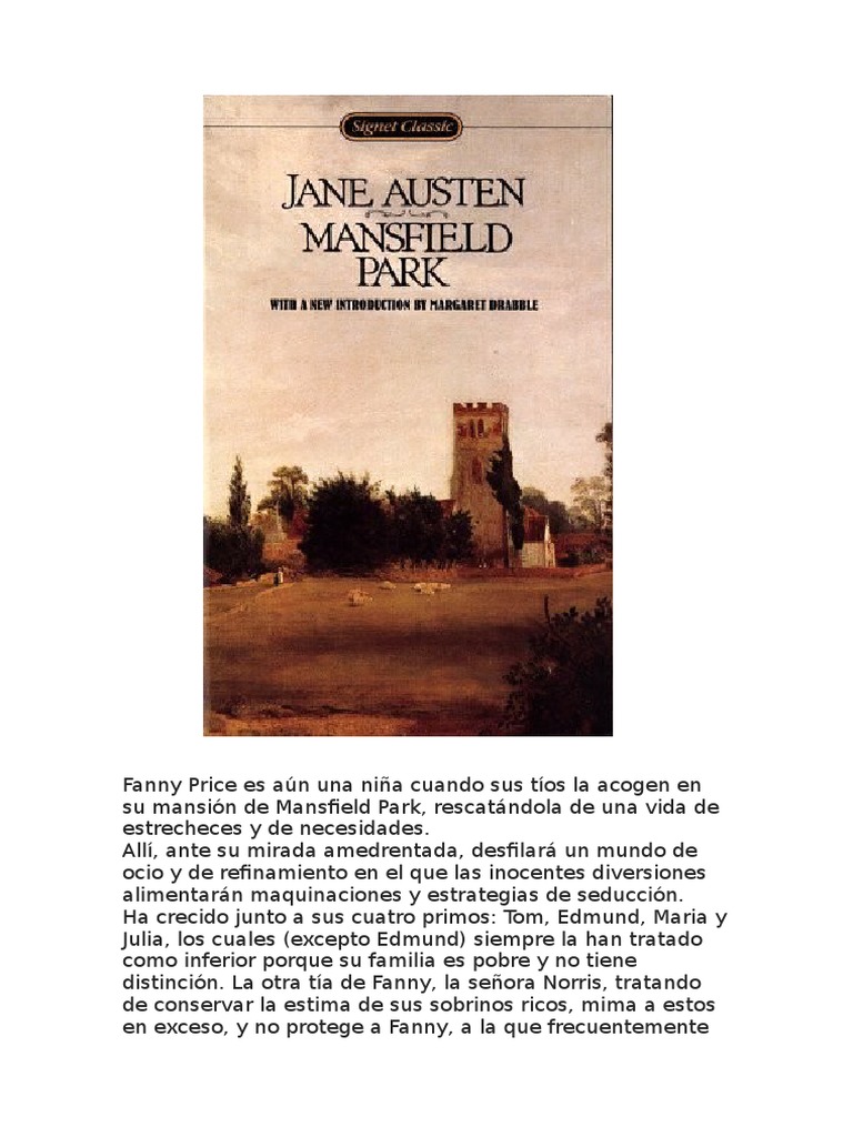 Fanny Price Es Aún Una Niña Cuando Sus Tíos La Acogen en Su Mansión de ...