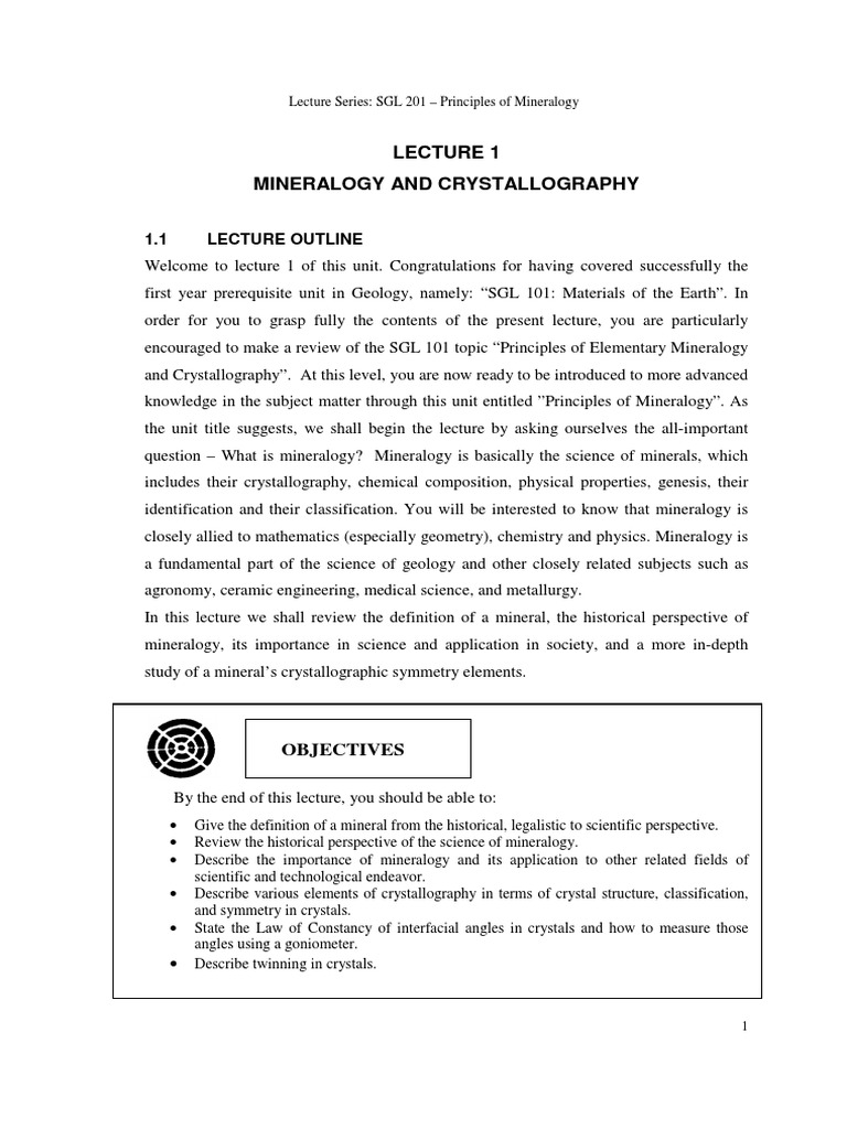 Principles of Mineralogy and Crystallography | PDF | Science & Mathematics