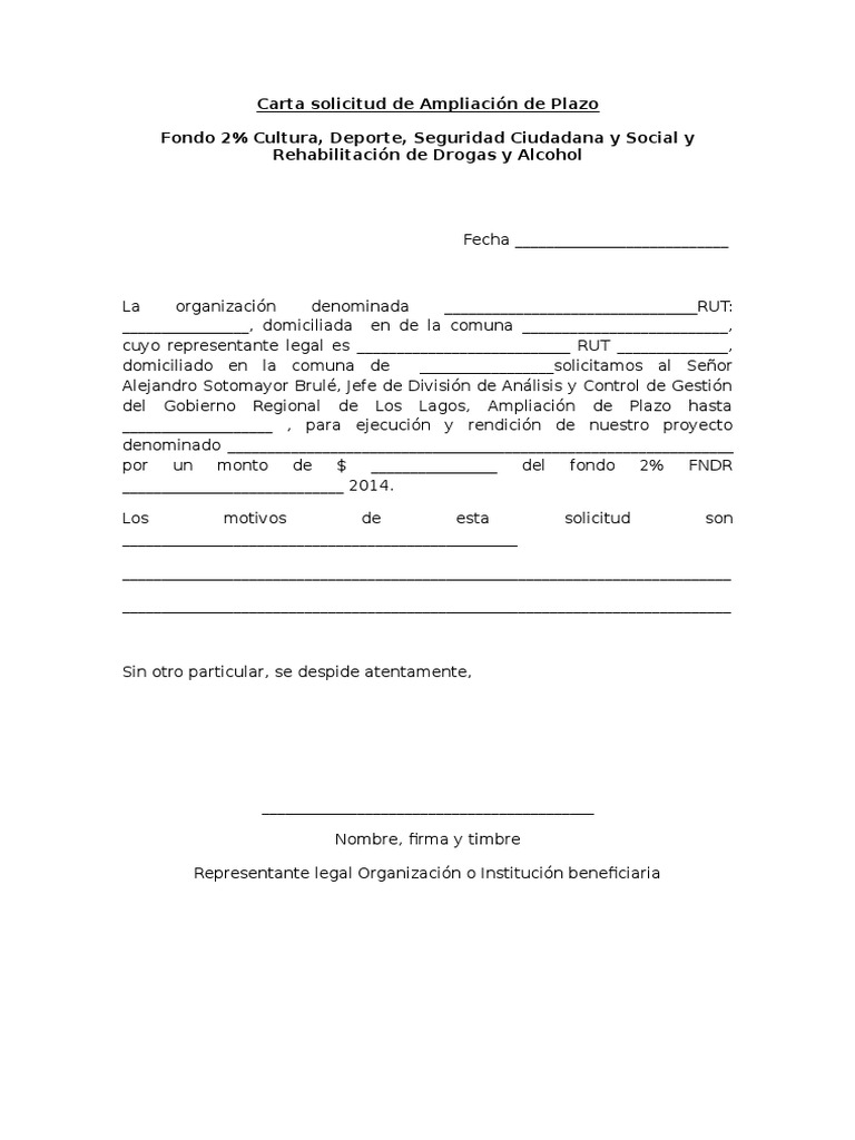 Carta de Ampliacion de Plazo | PDF