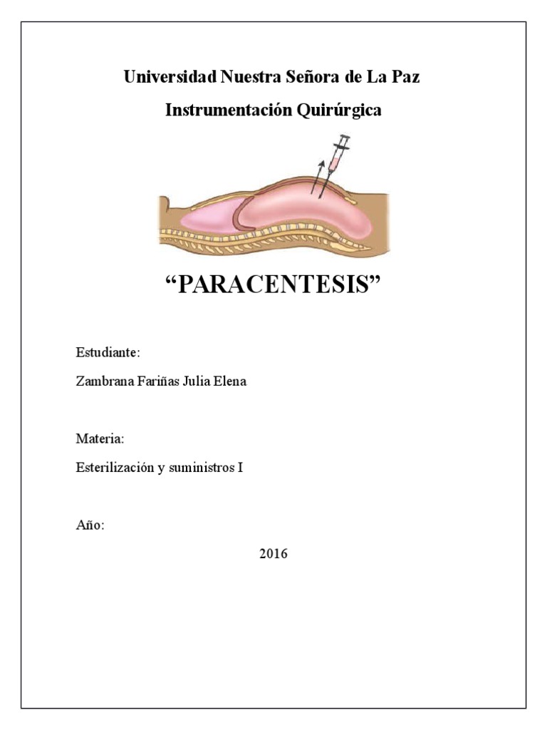 Informe Paracentesis | PDF | Terapia intravenosa | Especialidades Medicas
