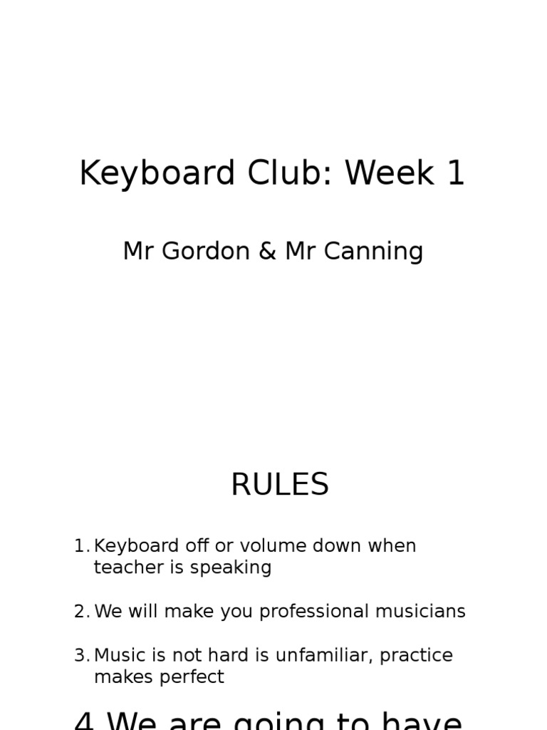 Keyboard Club-Lesson 1 | PDF