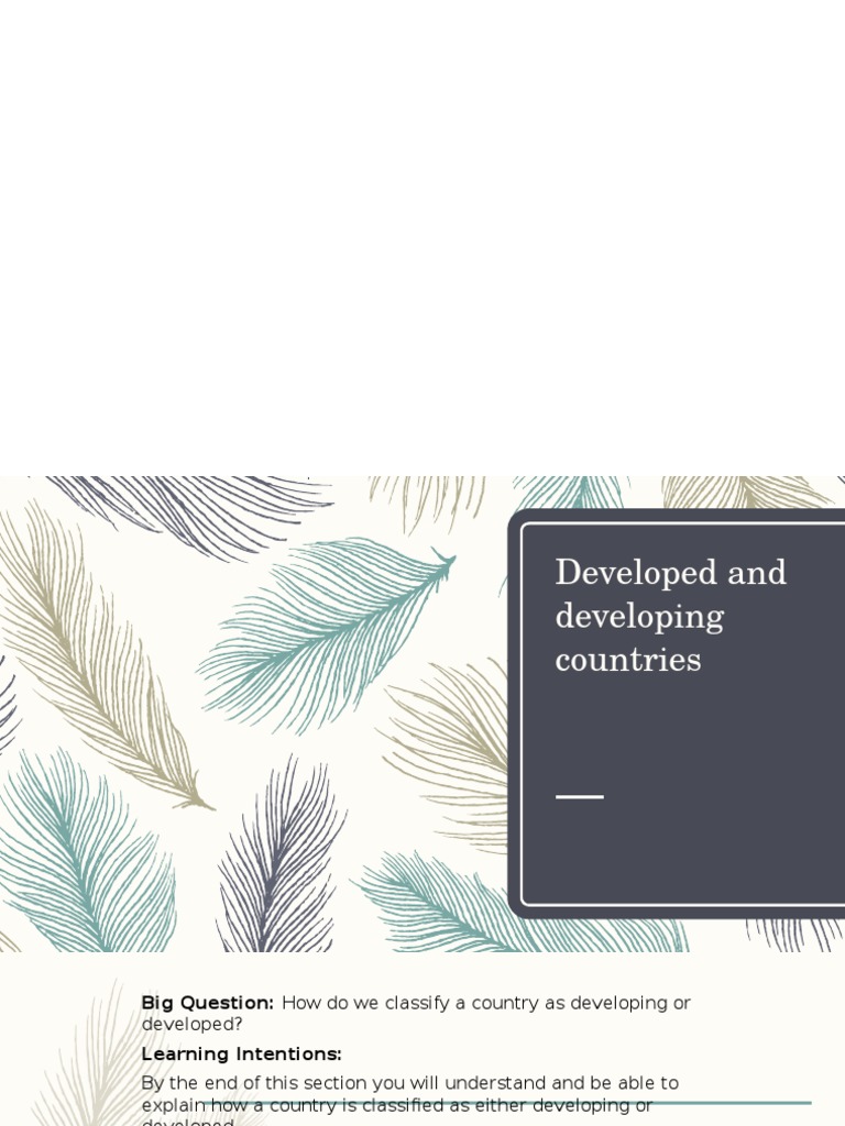 Developing Vs Developed Countries | PDF