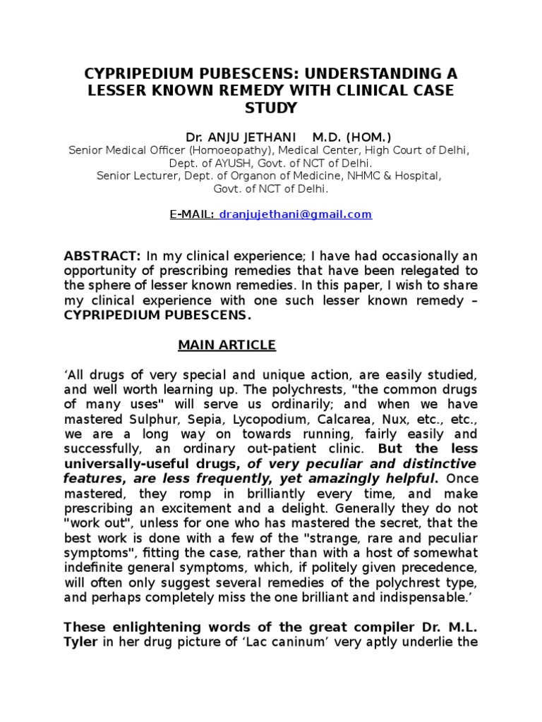 Cypripedium Pubescens: Understanding A Lesser Known Remedy With ...