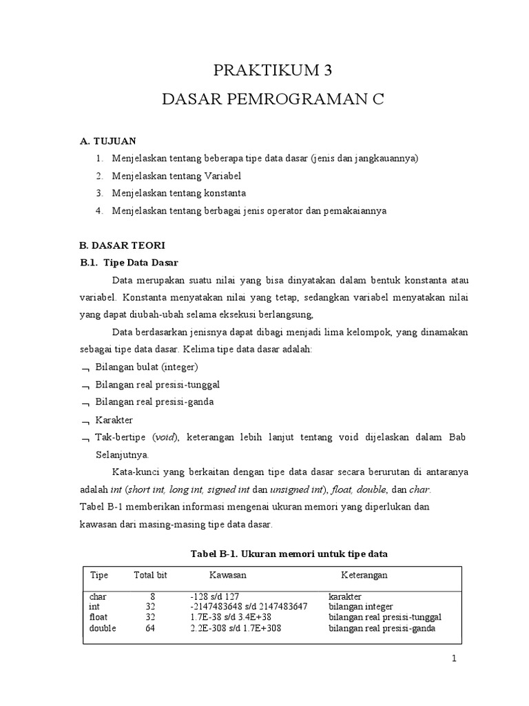 P3-Dasar Program C | PDF