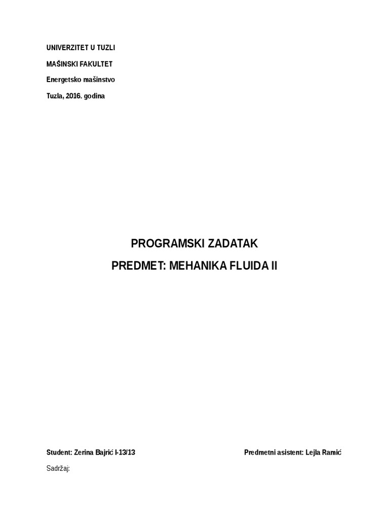 Laboratorijska Vjezba Iz Fluida | PDF