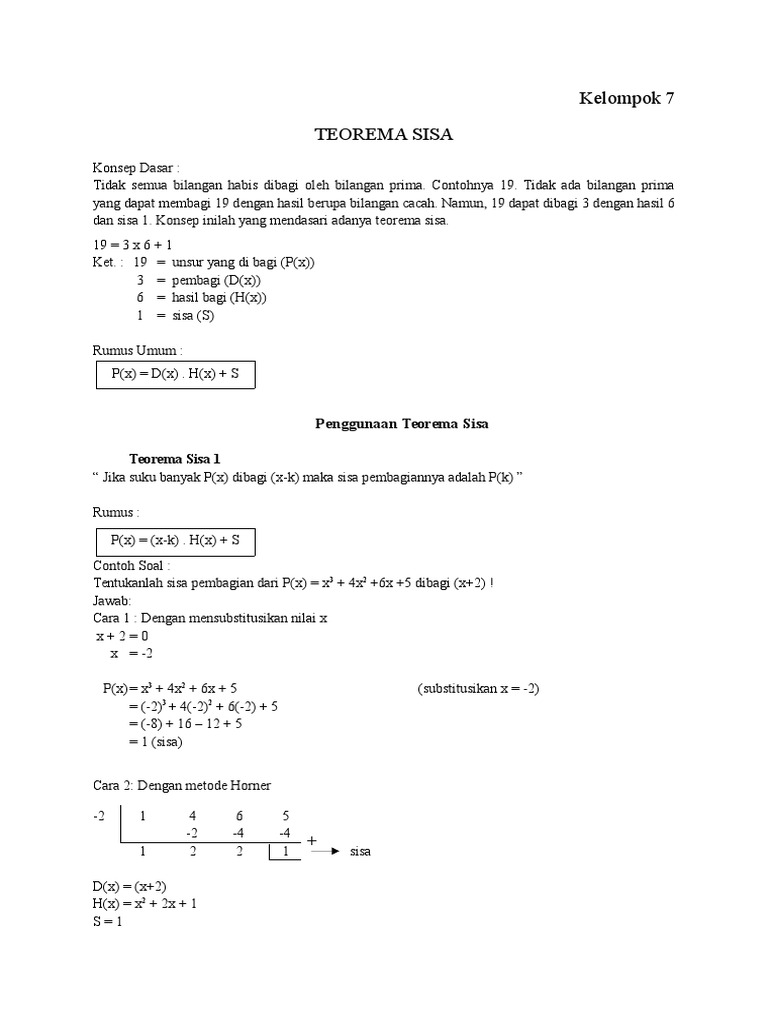 Teorema Sisa | PDF
