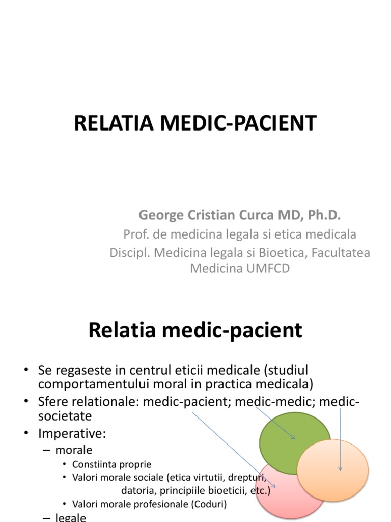 01 - Relatie Medic-Pacient - 2016 - Prezentare PDF | PDF