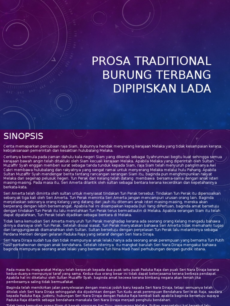 Prosa Traditional Burung Terbang Dipipiskan Lada | PDF | Perjalanan ...