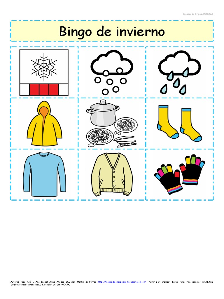 Bingo Invierno PDF | PDF | Hogar, jardinería y bricolaje | Informática