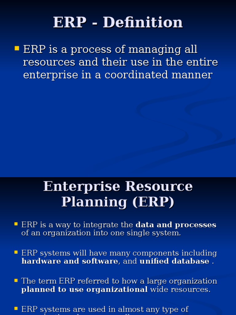 ERP - Definition | PDF