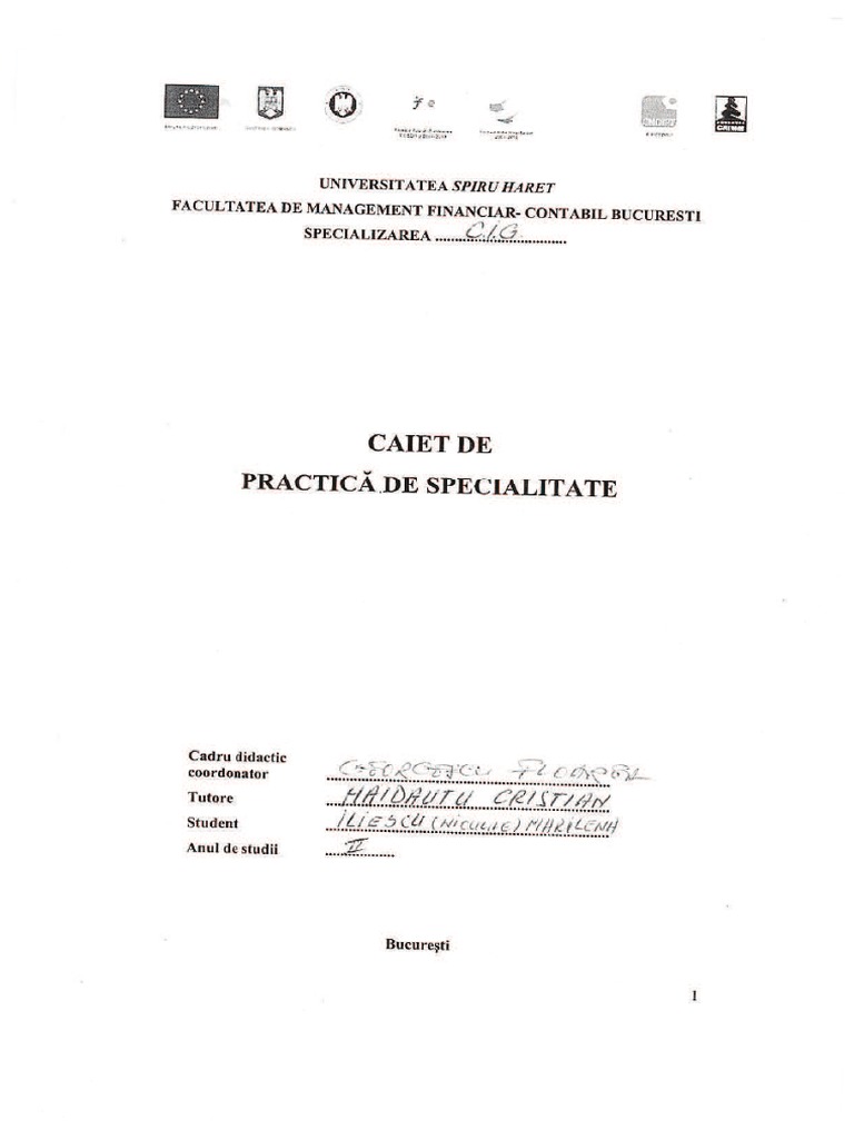 Model Caiet Practica | PDF