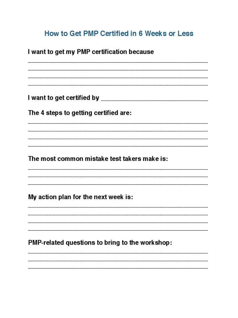 PMP Worksheet | PDF
