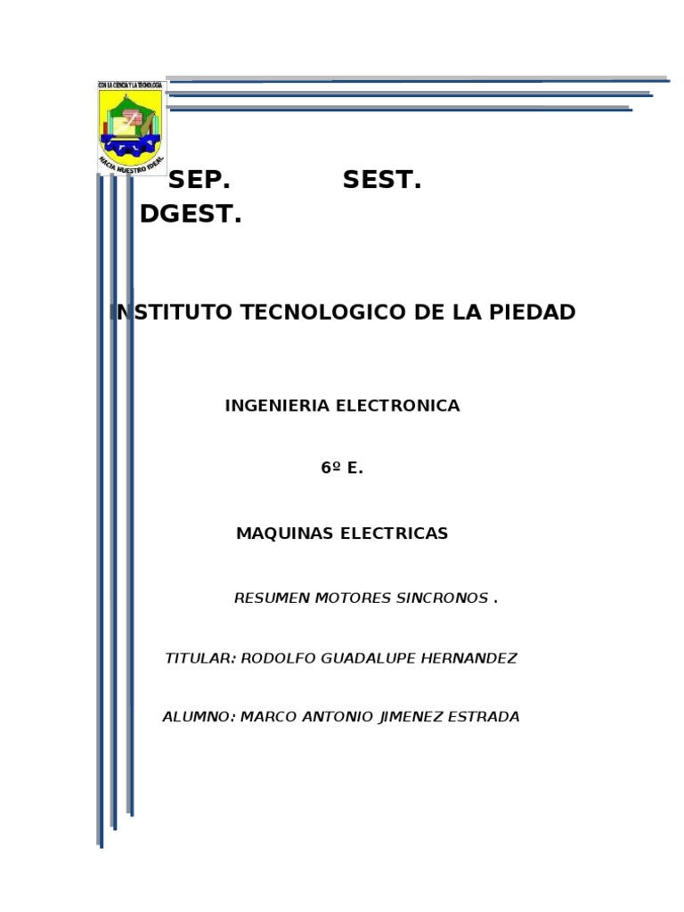 Resumen Motores Sincronos | PDF | Motor eléctrico | Electromagnetismo